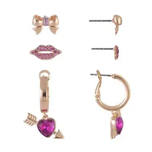 HALLMARK Gold Tone Trio Earring Set