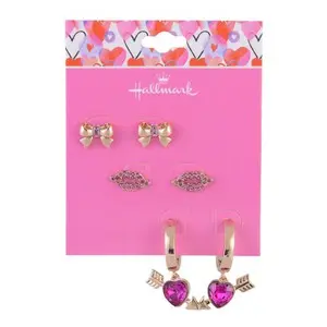HALLMARK Gold Tone Trio Earring Set