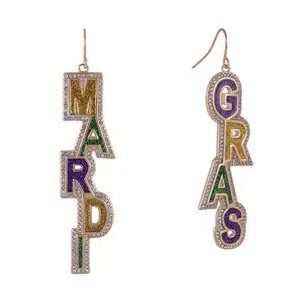 HALLMARK Mardi Gras Linear Earrings - Purple