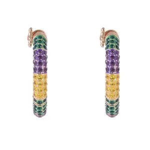HALLMARK Mardi Gras Stone Hoop Earrings