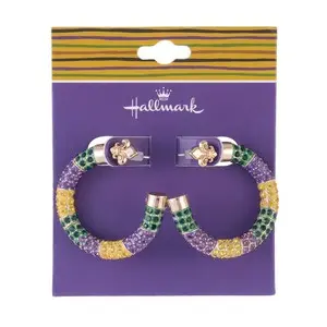 HALLMARK Mardi Gras Stone Hoop Earrings