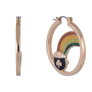 HALLMARK Pot Of Gold Hoop Earrings - Green