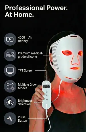 LOVERY 5d Liquid Silicone Led Light Therapy Face Maskred