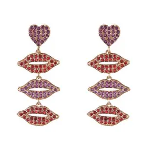 HALLMARK Linear Lips Stone Dangle Earrings