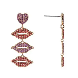 HALLMARK Linear Lips Stone Dangle Earrings