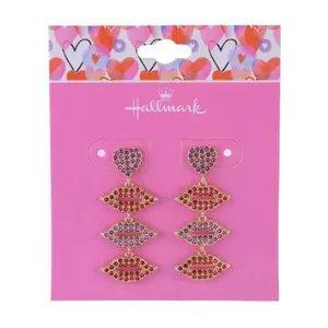 HALLMARK Linear Lips Stone Dangle Earrings