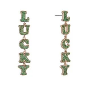 HALLMARK Linear Earrings - Green