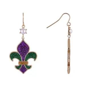 HALLMARK Fleur De Lis Earrings For Mardi Gras