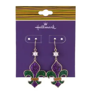 HALLMARK Fleur De Lis Earrings For Mardi Gras
