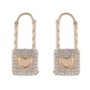 HALLMARK Heart & Stone Lock Earrings