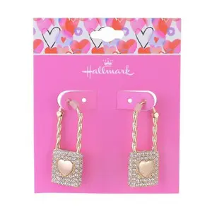 HALLMARK Heart & Stone Lock Earrings