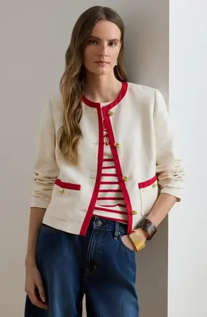 Ralph Lauren Two-tone Linen Blend Twill Jacket