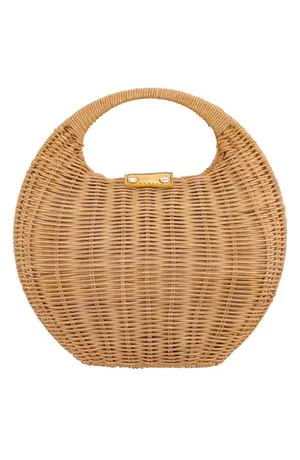 Nina Kava Rattan Handbag - Dk Natural