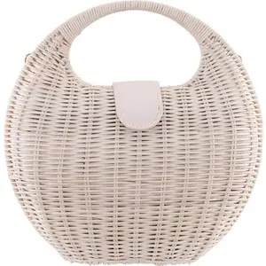 Nina Kava Rattan Handbag White
