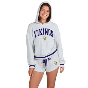 CONCEPTS SPORT Minnesota Vikings Whitley Hoodie And Shorts Set - Gray