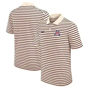 Nike Arizona Wildcats Primary Logo Striped Dri-fit Polo - Tan