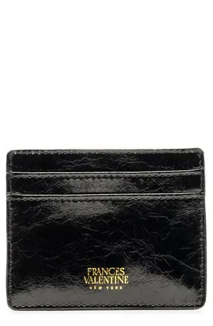 FRANCES VALENTINE Leather Card Case Black