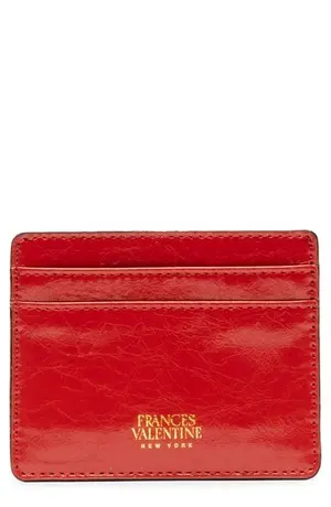FRANCES VALENTINE Leather Card Case Red
