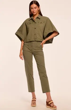 Ramy Brook Stretch Cotton Twill Ankle Pants