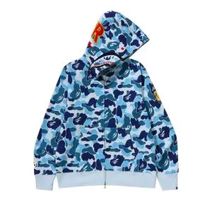 A BATHING APE Abc Camo 2nd Shark Full Zip Hoodie - Blue
