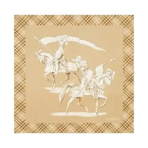 Burberry Horseman Silk Scarf 'finch Beige - Tan