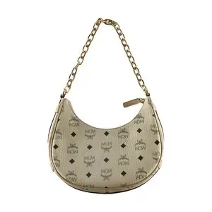 Mcm Aren Vi Small Hobo Bag 'beige/black - Cream