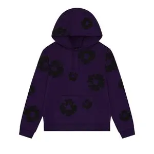 DENIM TEARS Black Cotton Wreath Hoodie - Purple
