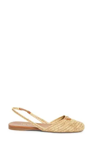 Prada Raffia Slingback Flat