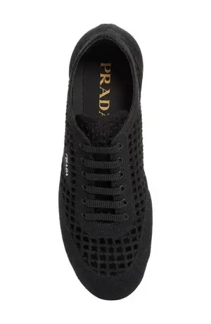 Prada Crochet Sneaker - Black