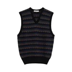 LEMAIRE V-neck Jacquard Vest