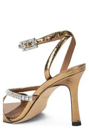 Kurt Geiger Crystal Ankle Strap Sandals - Rust/copper