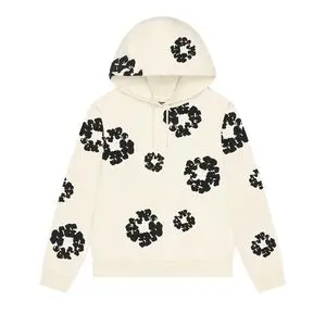DENIM TEARS Black Cotton Wreath Hoodie 'oatmeal - White