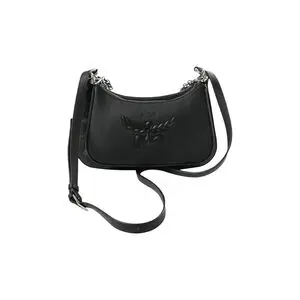 Mcm Aren Vi Mix Hobo Small Bag - Black