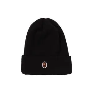 A BATHING APE Ape Head One Point X New Era Knit Cap - Black