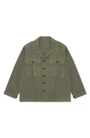 FORTELA Solomon Herringbone Overshirt - Green