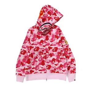 A BATHING APE Abc Camo 2nd Shark Full Zip Hoodie - Pink