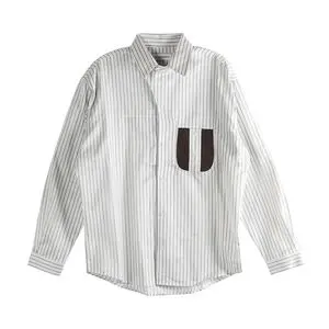KIKO KOSTADINOV Double Stripe Veca Panelled Shirt 'khaki/beige - Tan