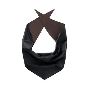 LEMAIRE Leather Triangle Scarf - Black