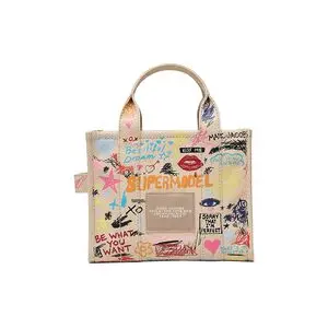 Marc Jacobs Punk Scribble Canvas Small Tote Bag 'beige/multicolor