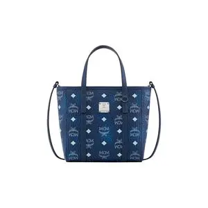 Mcm Toni Vi Mini Shopper Visetos - Blue