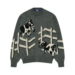 Junya Watanabe Knitted Cardigan 'navy - Green