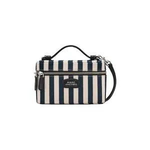 Marc Jacobs Stripe Canvas Everyday Logo Vanity Bag Sea - Blue