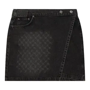 DAILY PAPER Monogram Wrap Denim Skirt - Black