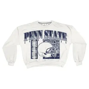 PRESSBOX Penn State Nittany Lions Oversized Crewneck Sweatshirt - White