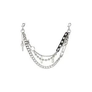 Marc Jacobs Grommet Charm Chain Shoulder Strap 'nickel - Silver