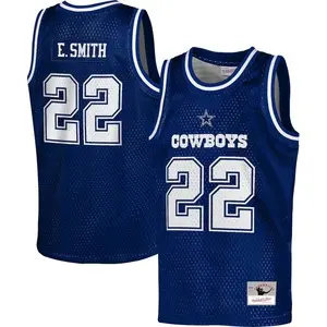 Mitchell & Ness Youth Emmitt Smith Dallas Cowboys Retired Player Nfl Basketball Fashion Jersey - Navy