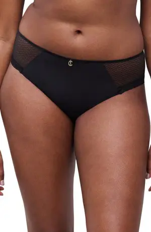 Chantelle Lace Trim Hipster Briefs - Black