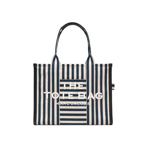 Marc Jacobs Stripe Canvas Large Tote Bag Sea - Blue