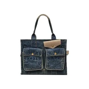 Marc Jacobs Denim Suede Pocket Large Tote Bag 'dark Wash - Blue
