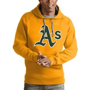 ANTIGUA Oakland Athletics Victory Pullover Hoodie - Gold